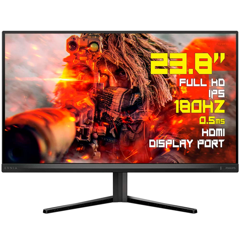 Monitor Gamer Philips Evnia 23.8" Full HD IPS 180Hz 0.5ms HDR10 ...